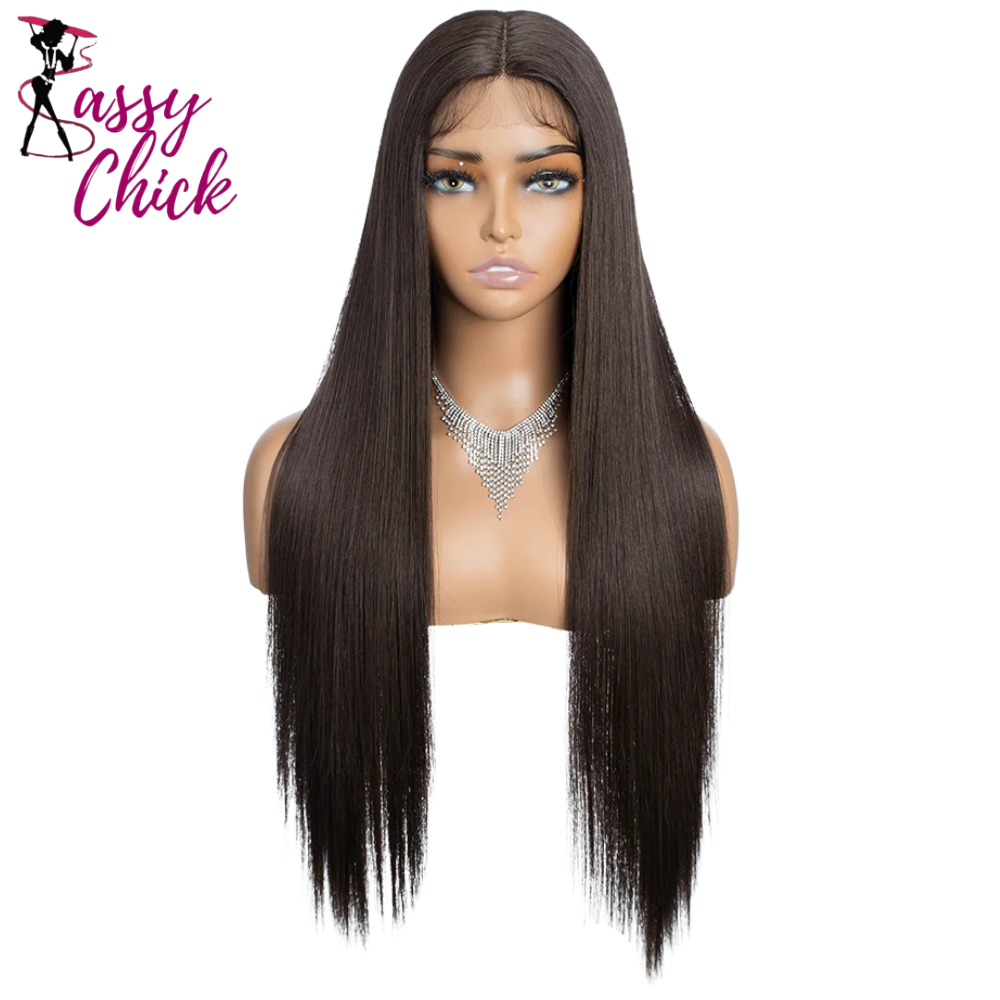 30 inches Long Straight Middle Part Wig – Shop Sassy Chick