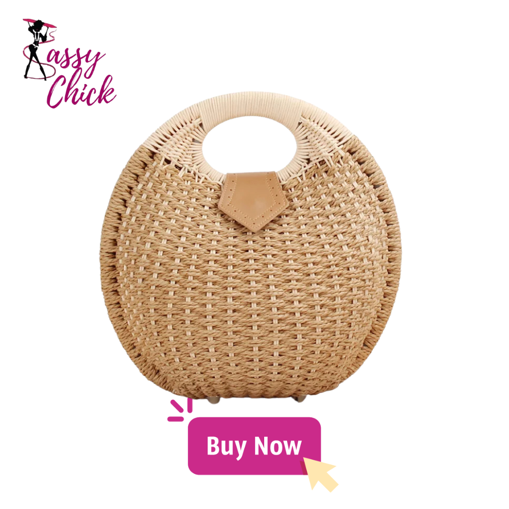 Natural Rattan Handwoven Round Shell Handbag – Shop Sassy Chick